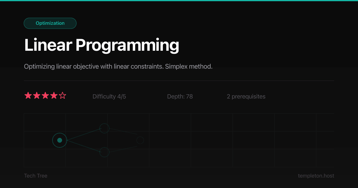 Linear Programming | Tech Tree | Andrew Templeton | Andrew Templeton